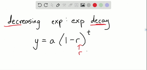 SOLVED:Give an example of: A decreasing exponential function with a ...