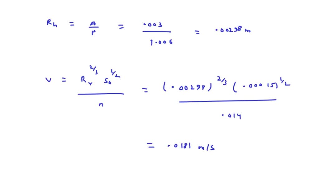 SOLVED: water flows under the sluice shown in the image below ...