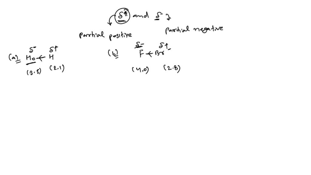 SOLVED:Use the symbols δ^+ and δ^- to show the direction of polarity of ...