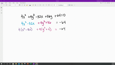 SOLVED:Convert each equation to standard form by ecompleting the square on x and y . Then graph ...