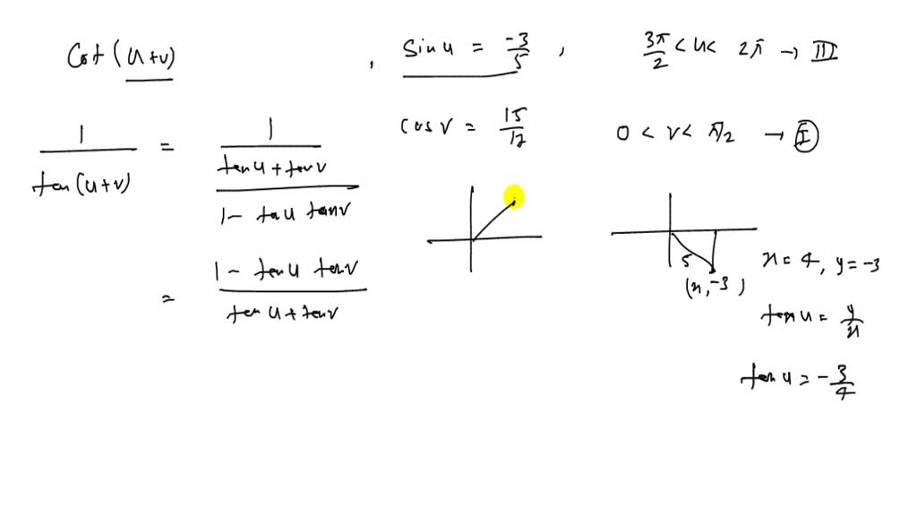 SOLVED Find The Exact Values Of Sin u 2 Cos u 2 And Tan u 2 Using