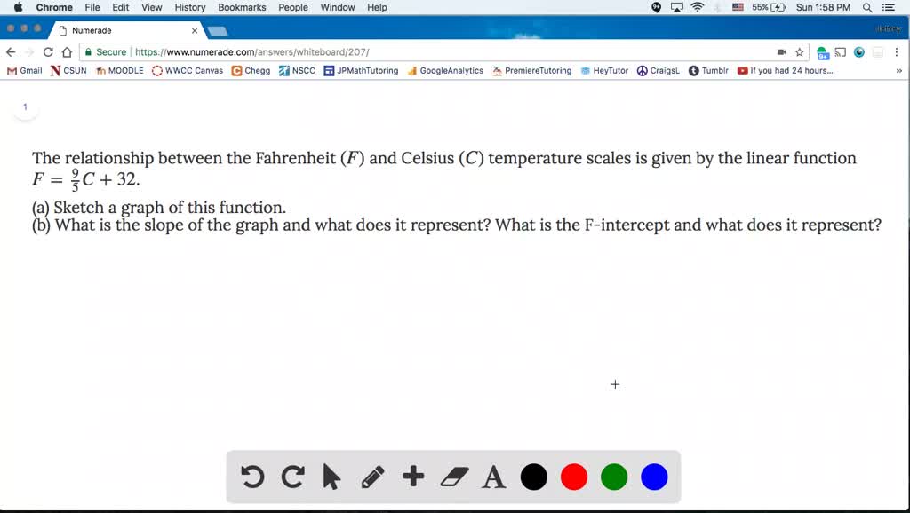 SOLVED:The relationship between the Fahrenheit (F) and Celsius (C ...