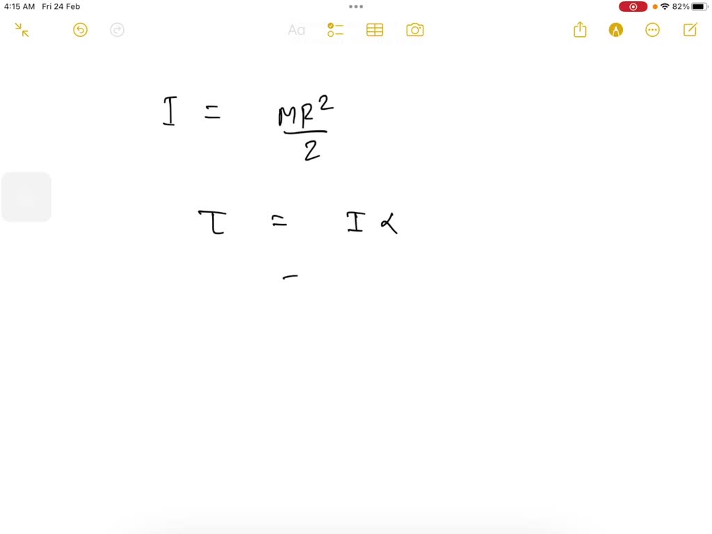 SOLVED: An 2.1 kg object has a moment of inertia of 10 kg m2. What torque, in N*m, is needed to ...