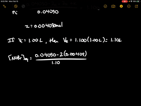 A sample of gaseous nitrosyl bromide (NOBr) was placed in a container ...