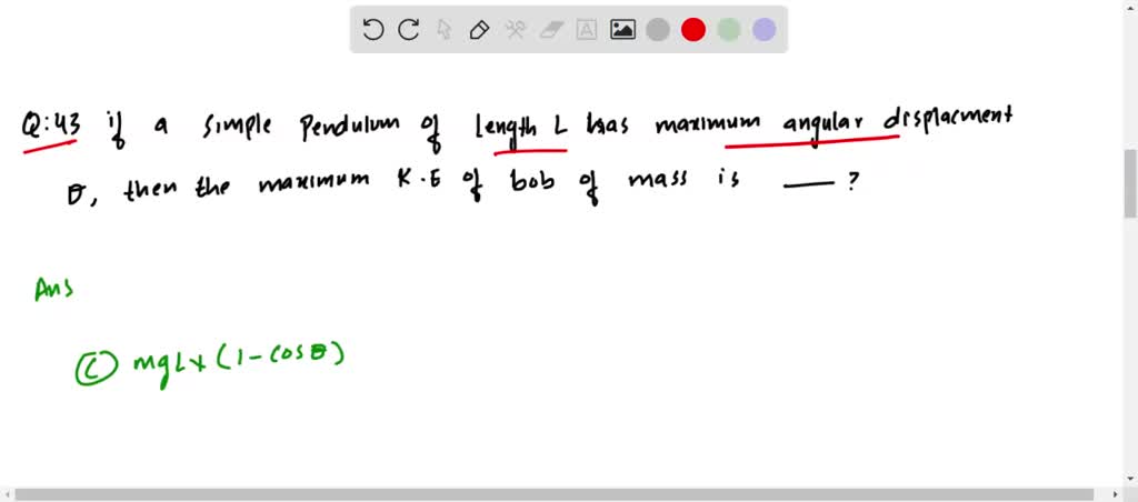 SOLVED:If a simple pendulum of length l has maximum angular ...