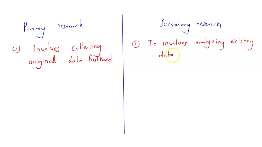 ⏩SOLVED:What is the difference between primary research and… | Numerade