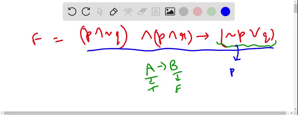 SOLVED:If (p \wedge \sim q) \wedge(p \wedge r) \rightarrow \sim p \vee q is false, then the ...