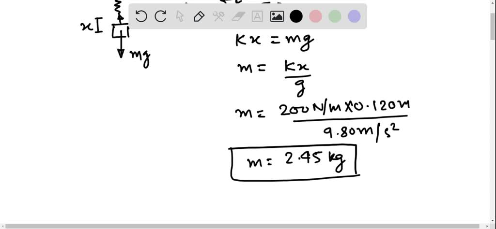 SOLVED:A concrete block is hung from an ideal spring that has a force ...