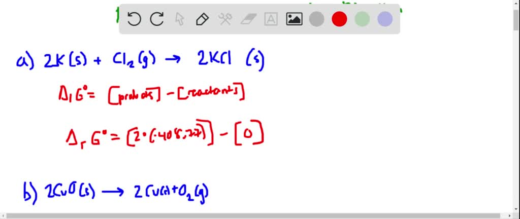 SOLVED:Using values of \Delta G_{f}^{\circ}, calculate \Delta G_{\text {rxn }}^{\circ} for each ...