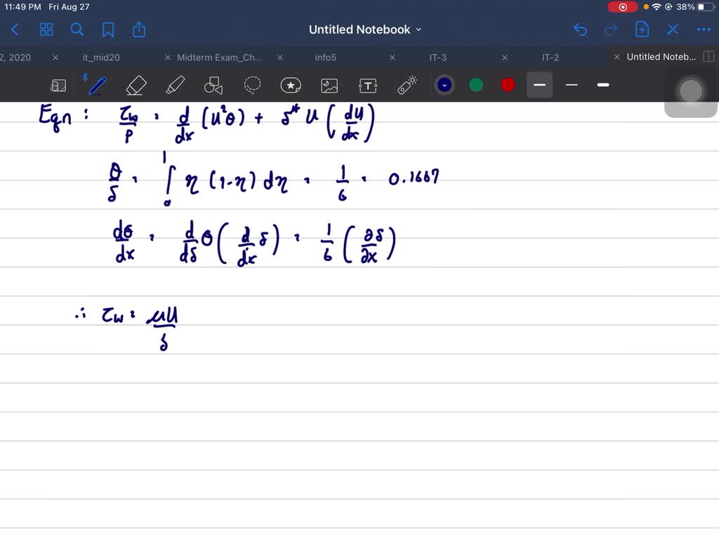 Derive the boundary layer thickness, the local drag coefficient and the ...