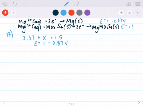 SOLVED:A magnesium battery can be constructed from an anode of ...