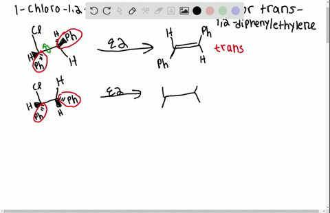 SOLVED:1-Chloro-1, 2-diphenylethane can undergo E2 elimination to give either cis- or trans-1,2 ...