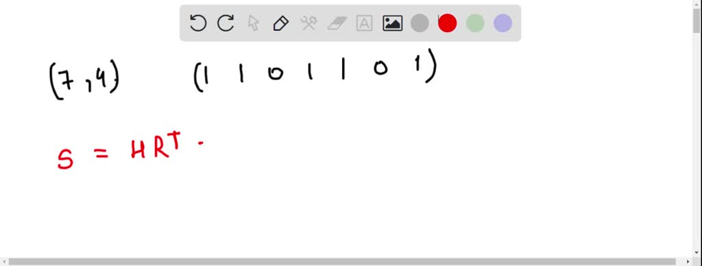 SOLVED:Determine whether the given message is a code word in the Hamming (7,4) code. If it is ...