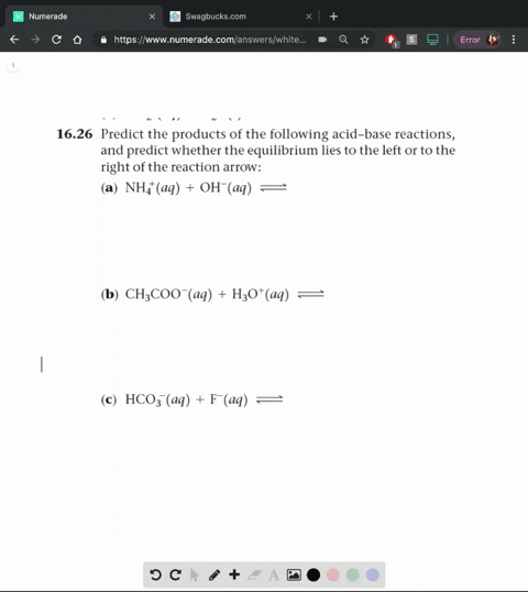 SOLVED:Predict the products of the following acid-base reactions, and predict whether the ...