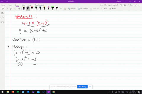 SOLVED:In Exercises 17–38, use the vertex and intercepts to sketch the graph of each quadratic ...