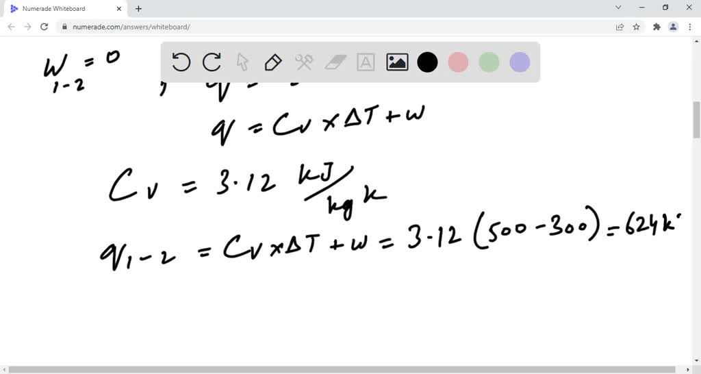 SOLVED: A helium gas is heated at constant volume from 100 kPa, 300 K ...