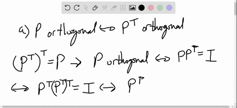 SOLVED:Suppose P and Q are n ×n orthogonal matrices and r ∈ℝ. Prove or give a counterexample for ...