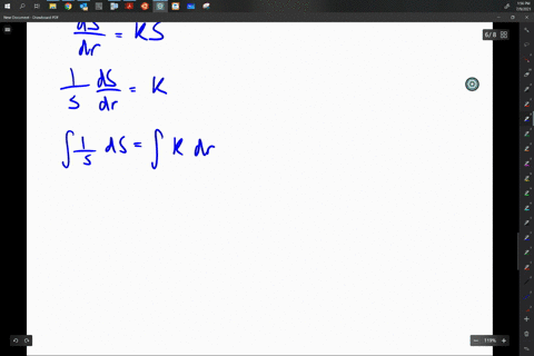 SOLVED:Solve the given differential equation by separation of variables. (d S)/(d r)=k S