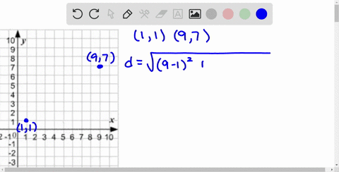 SOLVED:In Exercises 47-56, (a) plot the points, (b) find the distance between the points, and (c ...