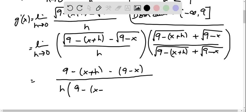 Find the derivative of the function using the definition of derivative ...