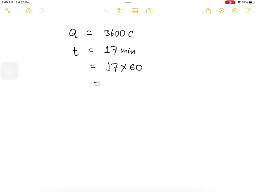 SOLVED:What is the current if 3600 C of charge passes a point in 17 min