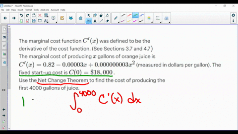 SOLVED:The marginal cost function C^'(x) was defined to be the ...