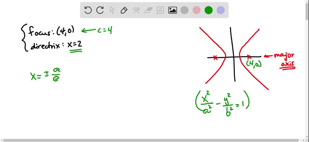 SOLVED:Exercises 35-38 give foci and corresponding directrices of ...