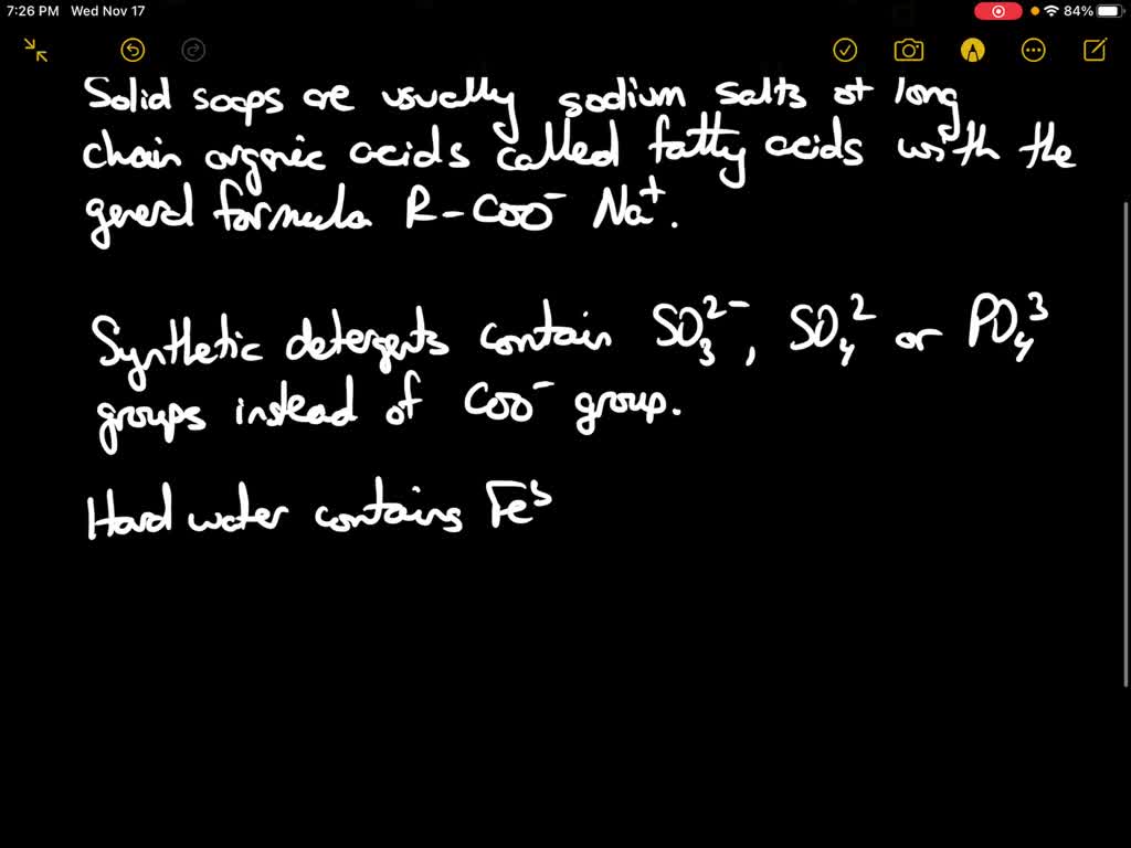 SOLVED:Distinguish between soaps and detergents. How do they interact ...