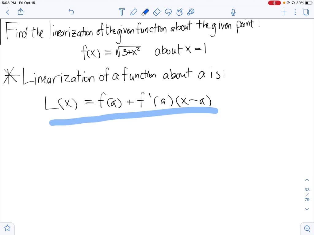 ⏩SOLVED:Solve the given linearization problems. Linearize… | Numerade
