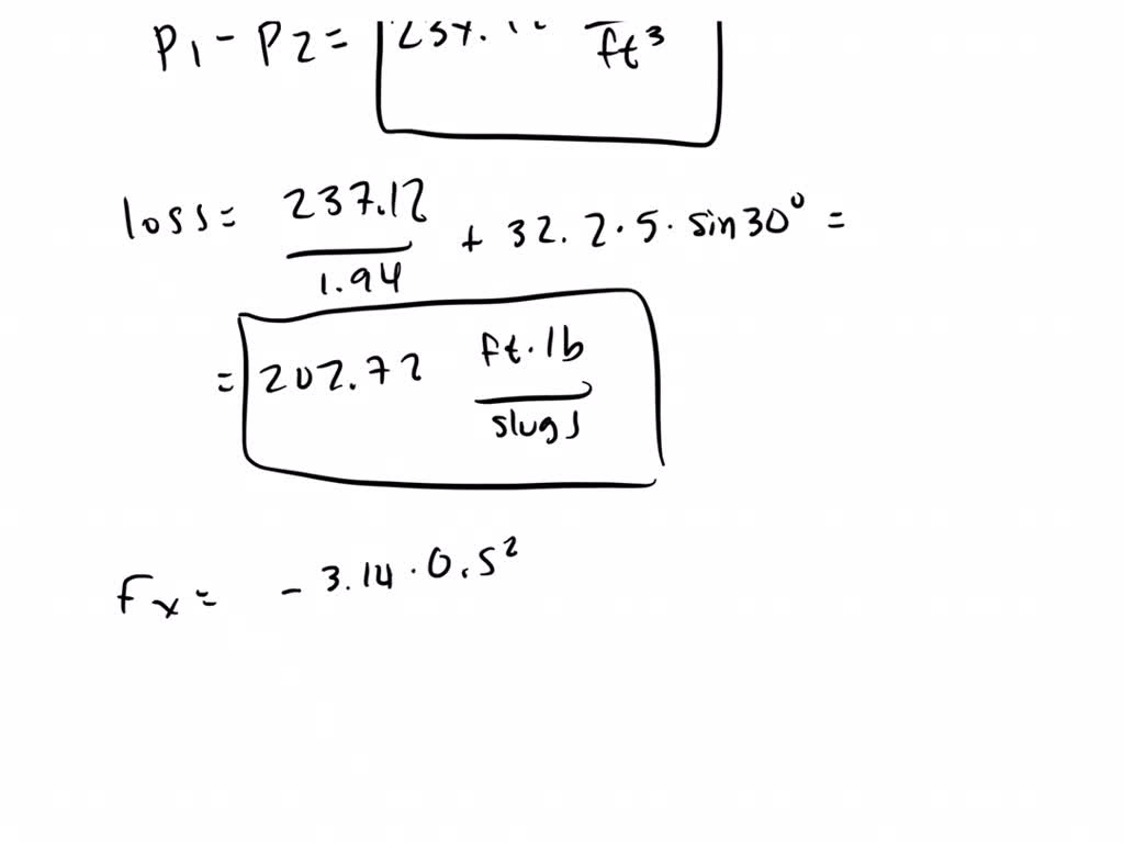 Water flows steadily down the inclined pipe as indicated in Fig. P5.102 ...
