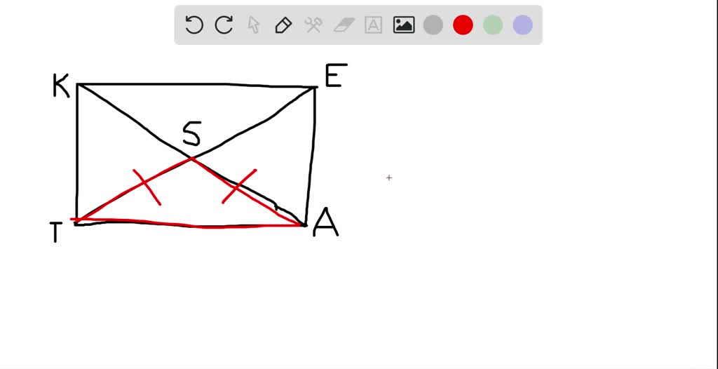 SOLVED:Quadrilateral KEAT is a rectangle, and KA and TE are its ...