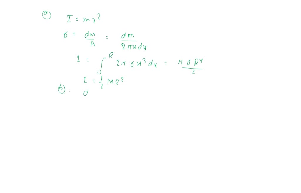 Determine the moment of inertia of a uniform circular disk: a. About an axis perpendicular to ...