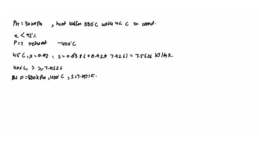 ⏩SOLVED:A supercritical power plant has a high pressure of 30 MPa ...