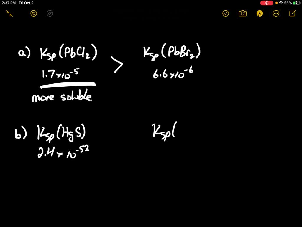 SOLVED:Use Ksp values to decide which compound in each of the following ...