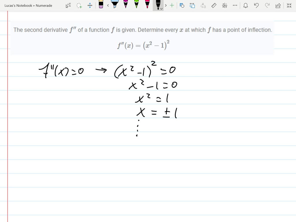 From the graph of the second derivative shown below, is the point at x ...