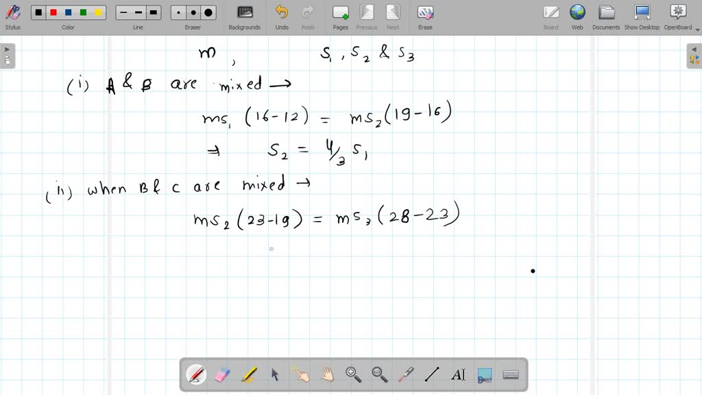 SOLVED:The temperatures of equal masses of three different liquids A, B and C are 12^∘ C, 19^∘ C ...