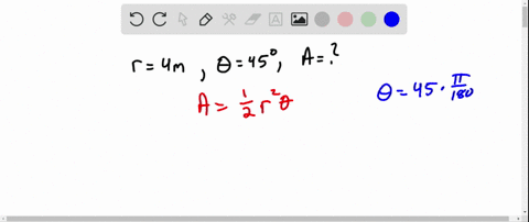 SOLVED:Find the area of the sector of a circle of radius 4 meters ...