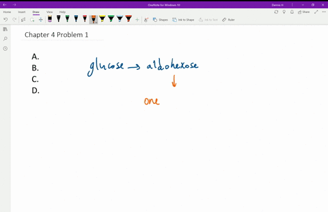 When glucose is in a straight-chain formation, it: (A) is an...