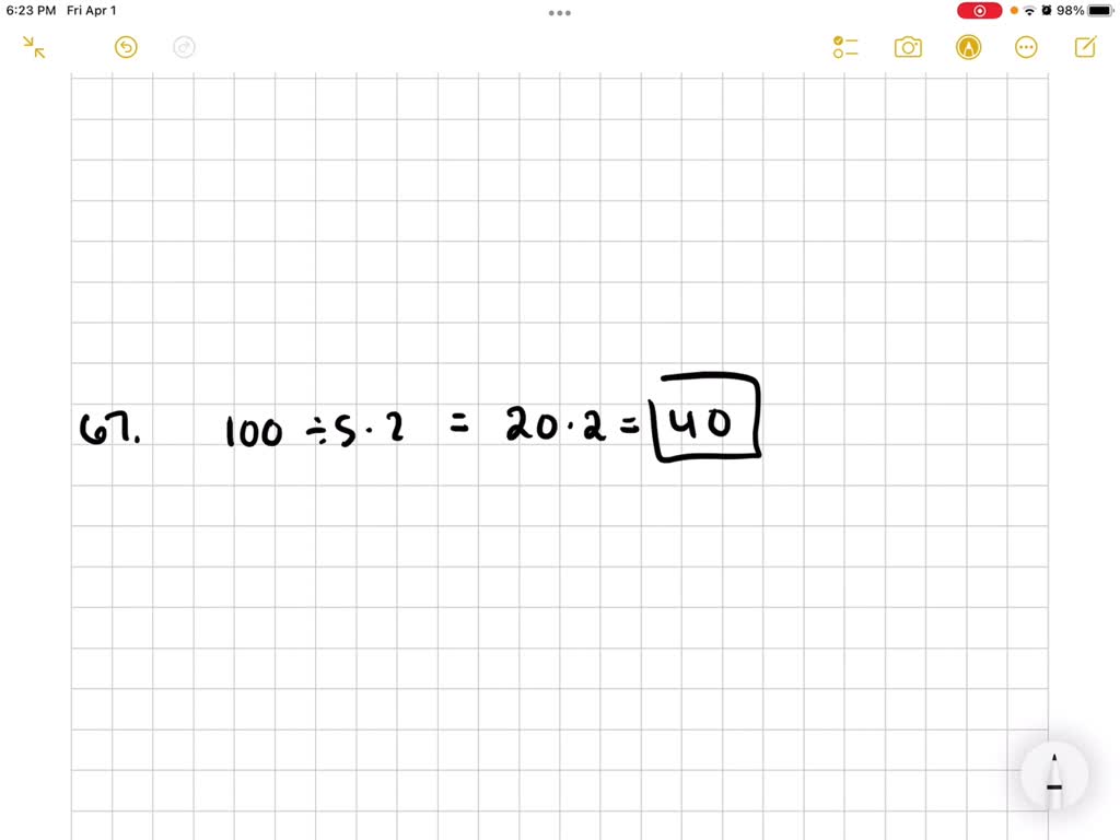 SOLVED:Use order of operations to simplify -50 ÷5 ·2
