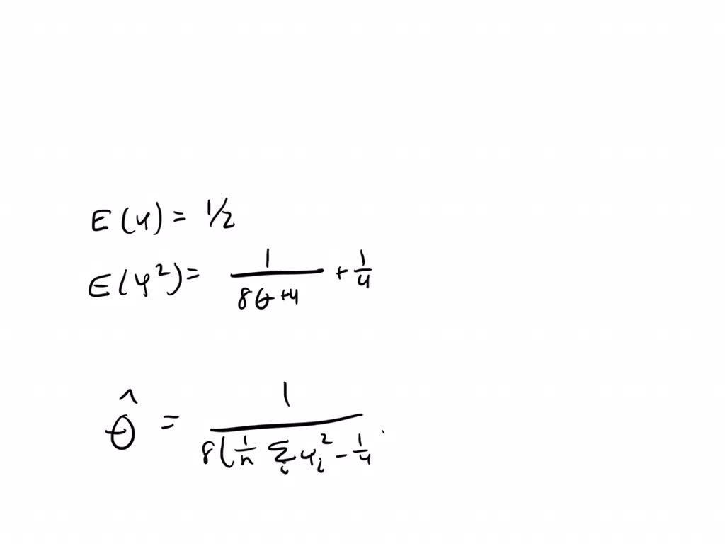 SOLVED:Calculate the method of moments estimate for the parameter θin the probability function ...