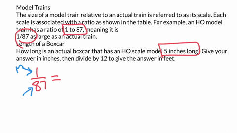 ⏩SOLVED:Model Trains The size of a model train relative to an actual ...