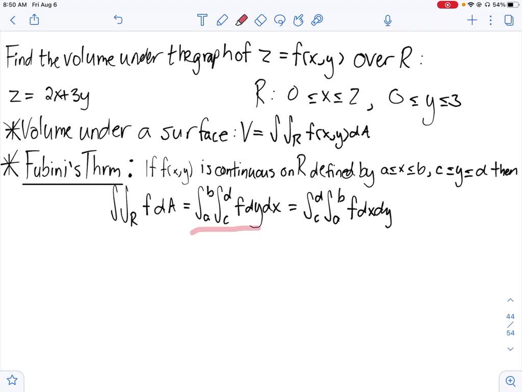 SOLVED:Find the volume of the solid bounded above by the graph of f(x, y)=x^2 e^-x y and below ...