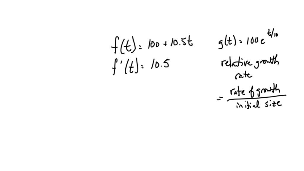 SOLVED:Two functions f and g are given. Show that the growth rate of ...