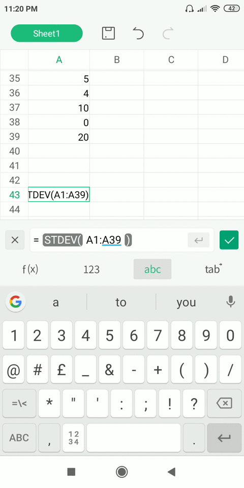 SOLVED: Use a graphing calculator or spreadsheet to calculate the standard deviation for the ...