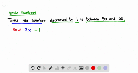SOLVED:Number Puzzles. What whole numbers satisfy the condition: Twice ...