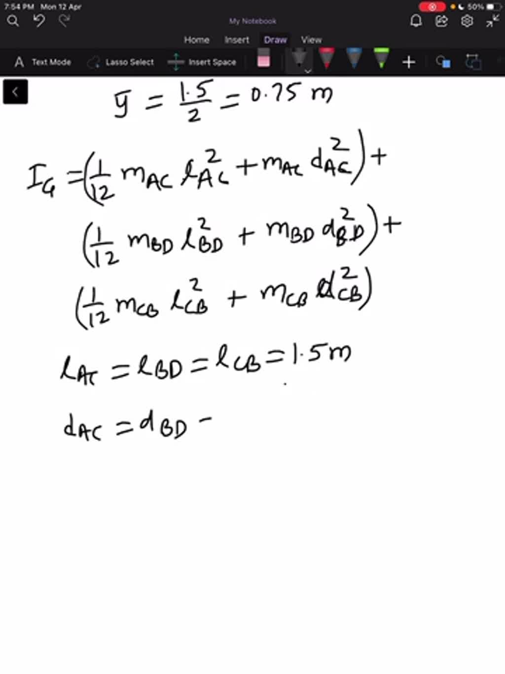 SOLVED: The bent rod has a mass of 2 kg / m. If it is released from rest in the position shown ...