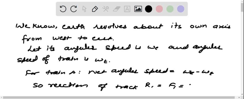 SOLVED: Two identical trains A and B move with equal speeds on parallel tracks along the equator ...