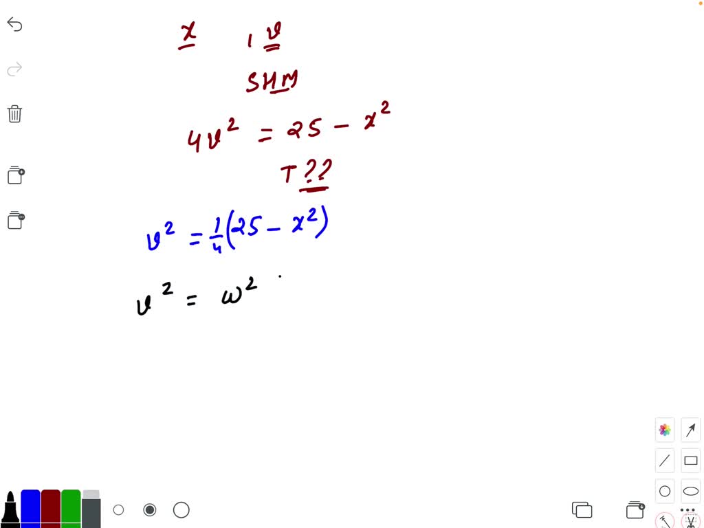 SOLVED:If the displacement (x) and velocity (v) of a particle executing simple harmonic motion ...