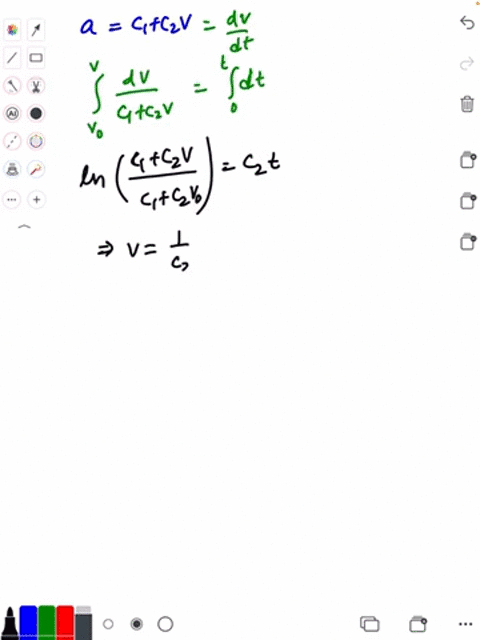 SOLVED:The acceleration of a particle is given by a=-k s^{2} where a is in meters per second ...