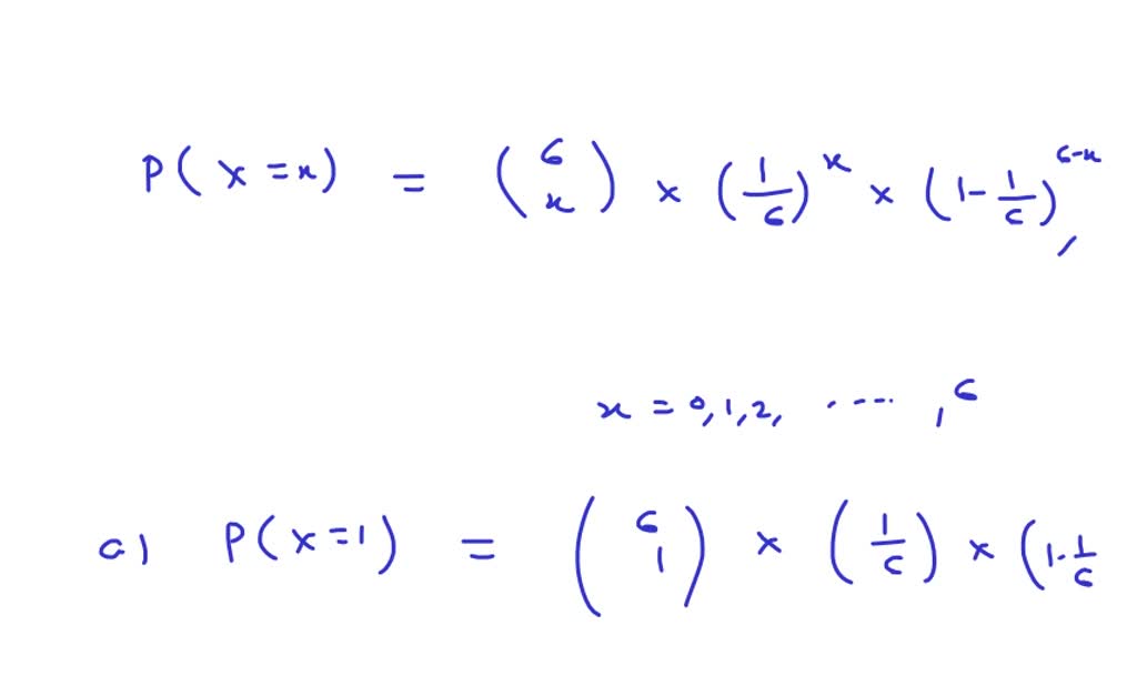 Consider a game in which six true dice are rolled. Find the probability ...